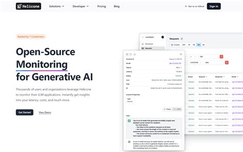 Helicone Open Source Monitoring For Generative Ai