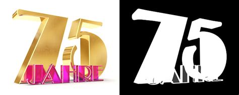 칠 십 오 년 축 하 디자인 번호 황금 기념일 생일 파티에 대 한 숫자 서식 파일 요소입니다 독일에서 번역 된 년 3 차원 일러스트 레이 션 75에 대한 스톡 사진 및 기타