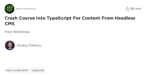 crash course into typescript for content from headless cms video