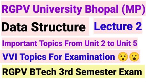 Data Structure Data Structure Rgpv Btech 3rd Semester Important