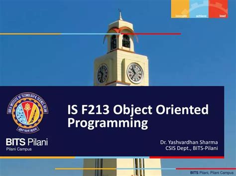 Ppt Is F213 Object Oriented Programming Powerpoint Presentation Free