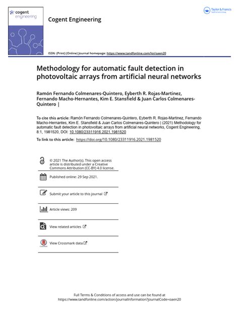 Wrap Methodology Automatic Fault Detection Photovoltaic Arrays Artificial Neural 2021 Pdf