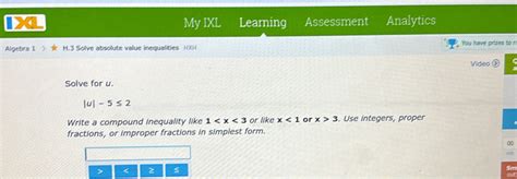 Solved My Ixl Learning Assessment Analytics You Have Prizes To R Algebra 1 H 3 Solve Absolute V