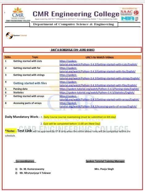 Session On Python 343 And Python Django In Collaboration With Spoken Tutorials By Cse Cmr