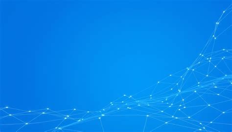 Abstract Blue Background With White Interconnected Dots Premium Ai Generated Image