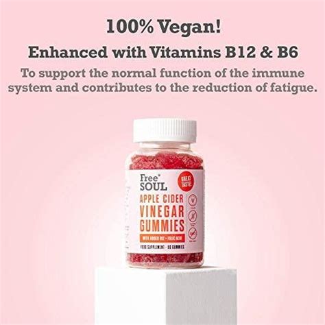 Apple Cider Vinegar Gummies 1000mg With Vitamin B12 And Folic Acid 60