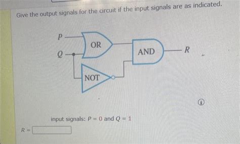Solved Give The Output Signals For The Circuit If The Input