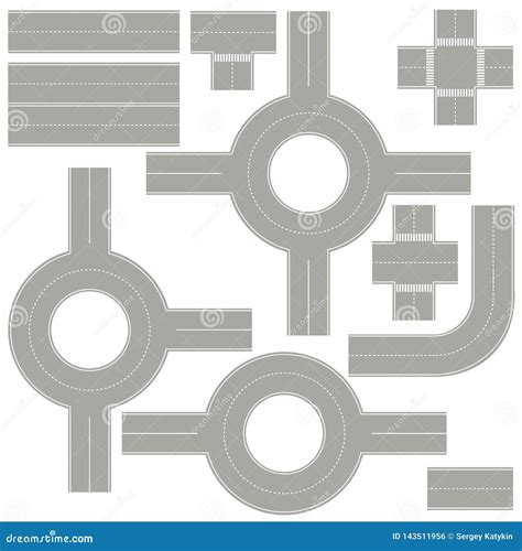 Set To Create A Roadmap Vector Elements To Create A Road Map Stock Vector Illustration Of