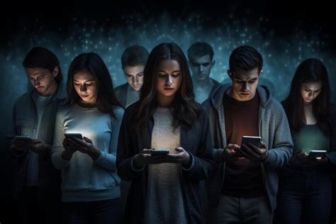 A Group Of People With Their Phones In The Dark Premium Ai Generated
