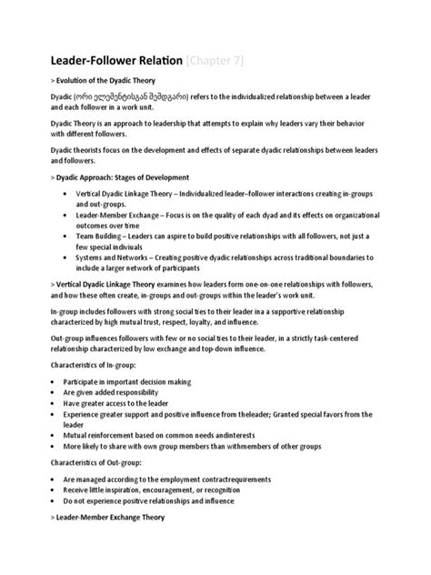 Leader Follower Relationship Pdf Leadership Applied Psychology