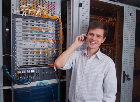 Network Engineer In Server Room Stock Image Image Of Caucasian Book 30986111