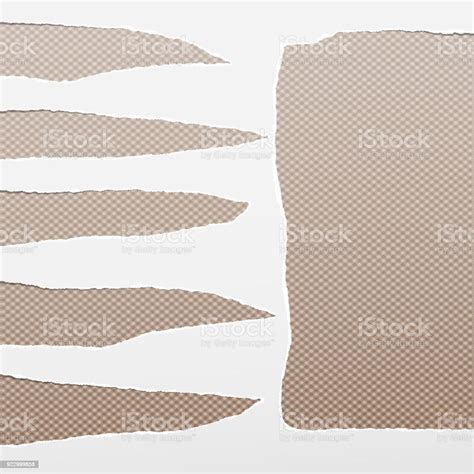 텍스트 갈색 제곱된 백그라운드에 붙어 하얀 빈 종이 찢 어 벡터 일러스트 레이 션 0명에 대한 스톡 벡터 아트 및 기타 이미지