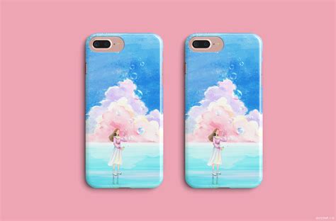 吹泡泡女孩风格插画设计作品 设计人才灵活用工 设计dna