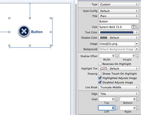 Iphone Ios Interface Builder Uibutton Title Disappears When Setting Image Stack Overflow
