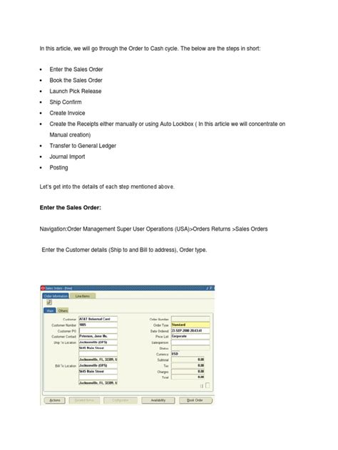 O2c Cycle Pdf Debits And Credits Invoice