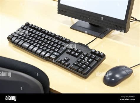 Computer Monitor And Keyboard Stock Photo Alamy