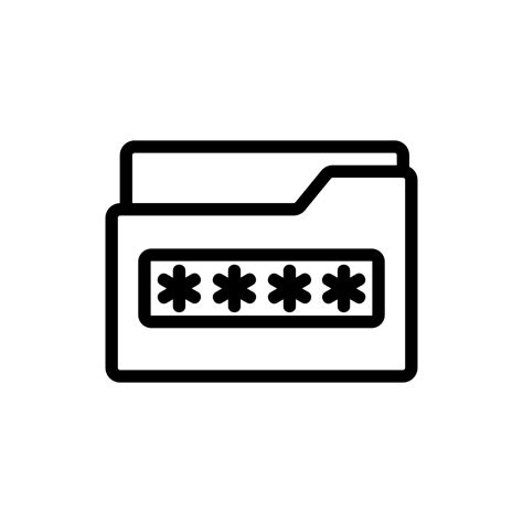 Password Folder Icon Vector Outline Illustration 9763813 Vector Art At