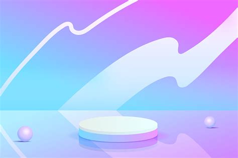 보라색 블루 바이올렛 3d 개체 실린더 받침대 연단 디스플레이 그라디언트 색상 최소 장면 설정 0명에 대한 스톡 벡터 아트 및 기타 이미지 Istock