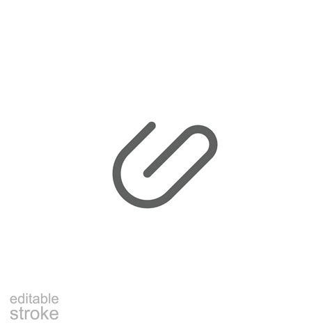 Paper Clip Icon Simple Outline Style Paperclip Attach Document Clip Staple Fastener Page