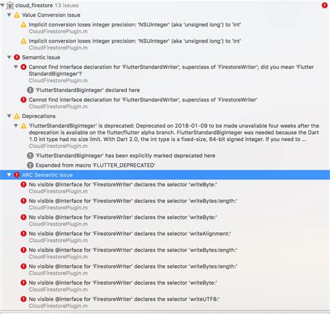 Xcode Flutter Cloudfirestore Package Prevents Ios Build After Update