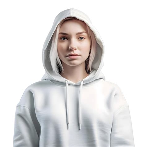 Portrait D Une Belle Jeune Femme Avec Une Capuche Blanche Psd Gratuite