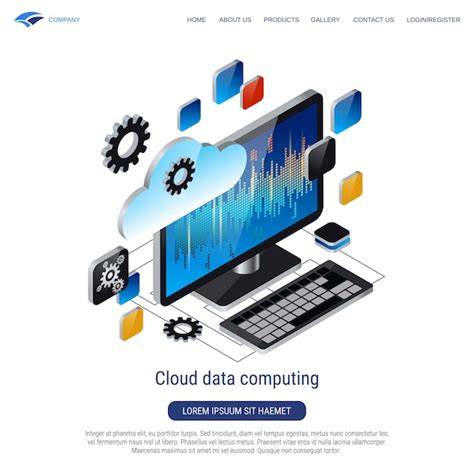 Premium Vector Cloud Data Computing 3d Isometric Vector Concept Illustration