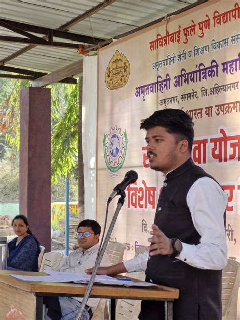 honored to be the chief speaker at amrutvahini college of engineering … medhaj wakchaure