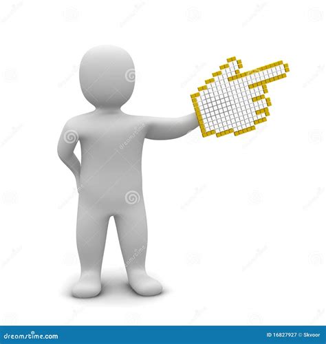 Man And Orange Mouse Cursor Stock Illustration Illustration Of Move Pointing