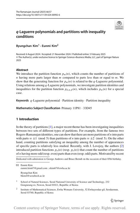 Q Laguerre Polynomials And Partitions With Inequality Conditions