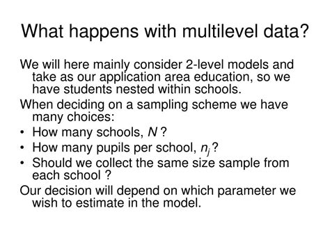 Ppt Sample Size Calculations In Multilevel Modelling Powerpoint Presentation Id 917307
