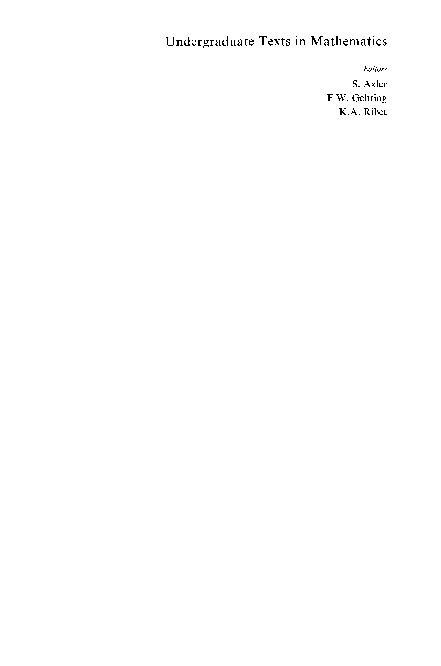 Pdf Undergraduate Texts In Mathematics Springer Books On Elementary Mathematics By