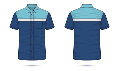 Modern Striped Short Sleeve Shirt Mockup Front And Back View 48692361