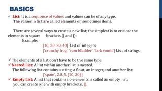 Pytho Lists PPT