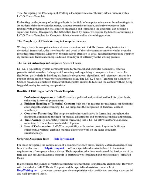Latex Thesis Template Computer Science Pdf Thesis Page Layout
