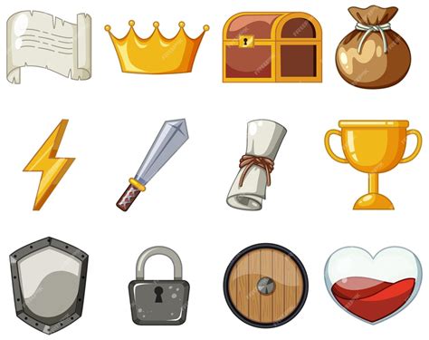 free vector game element template design set