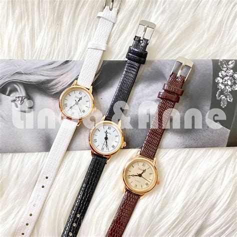 Jual Jam Tangan Wanita Kecil Angka Romawi Strap PU Retro Style Dial Bulat Fashion Shopee Indonesia