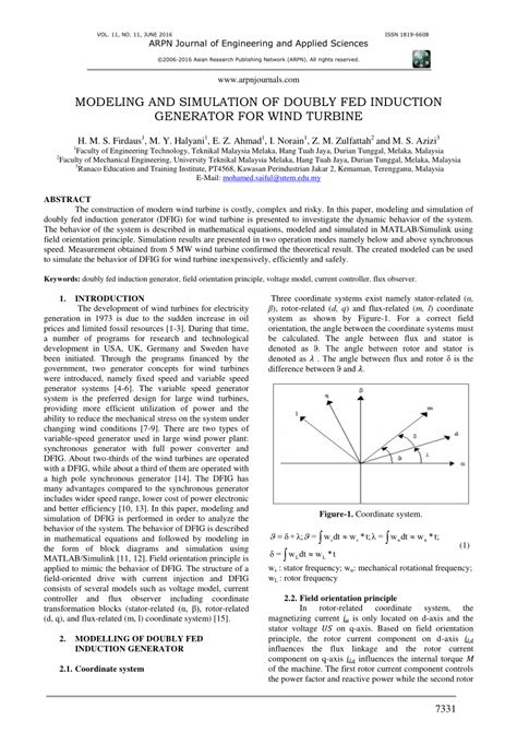 Pdf Modeling And Simulation Of Doubly Fed Induction Generator For