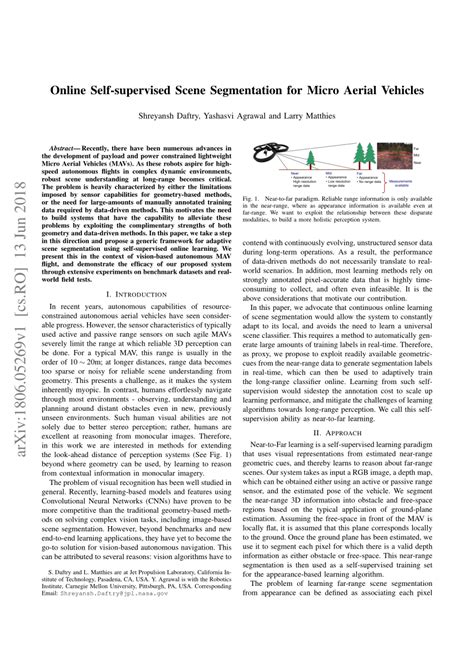 PDF Online Self Supervised Scene Segmentation For Micro Aerial Vehicles