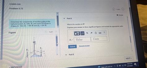 Solved Part Determine The Components Of Reaction Acting At