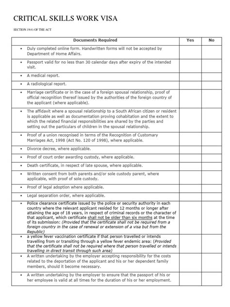Vfs Revised Trv Checklists Batch 1 Criticalskills Pdf Travel Visa Marriage