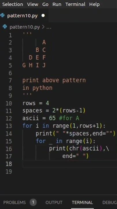 Print Triangle Alphabet Pattern Using Python Traingle Pattern 11