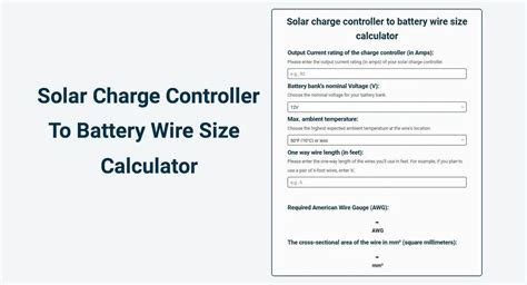 What Size Cable From Solar Charge Controller To Battery Renewablewise