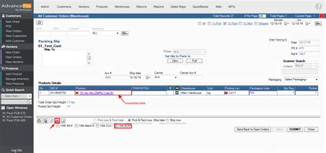 Print Assembly Components On Warehouse Tickets