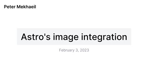 Astros Image Integration