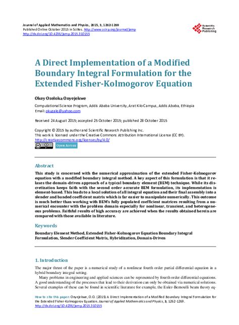 Pdf A Direct Implementation Of A Modified Boundary Integral