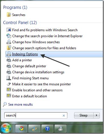 Windows 7 8 10 File Search Indexing Options