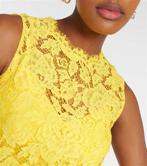 Floral Lace Top In Yellow Dolce Gabbana Mytheresa