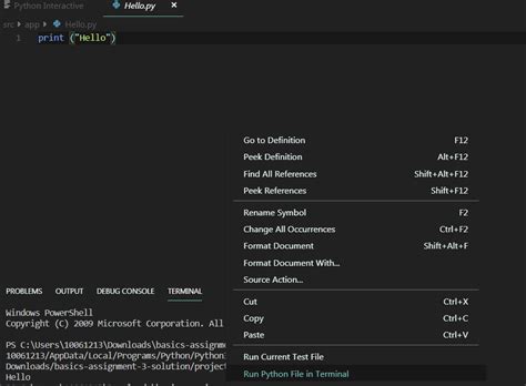 Python Extension Visual Studio Code Hello World Program By El