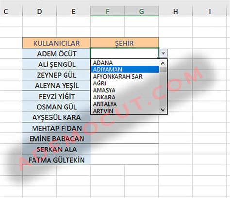 Excelde Açılır Listeye Veri Ekleme Açılır Menü Listesi Oluşturma