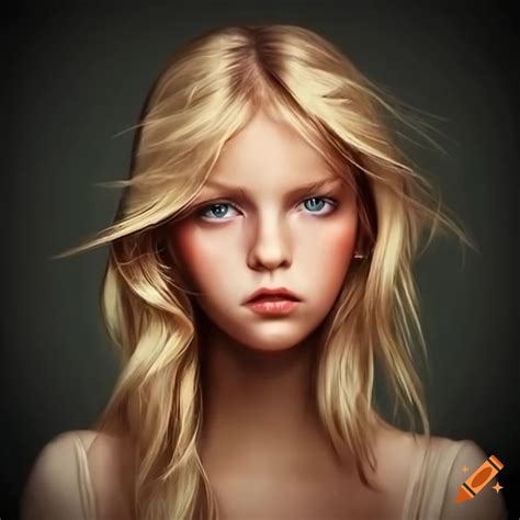 Portrait Of A Blond Girl On Craiyon